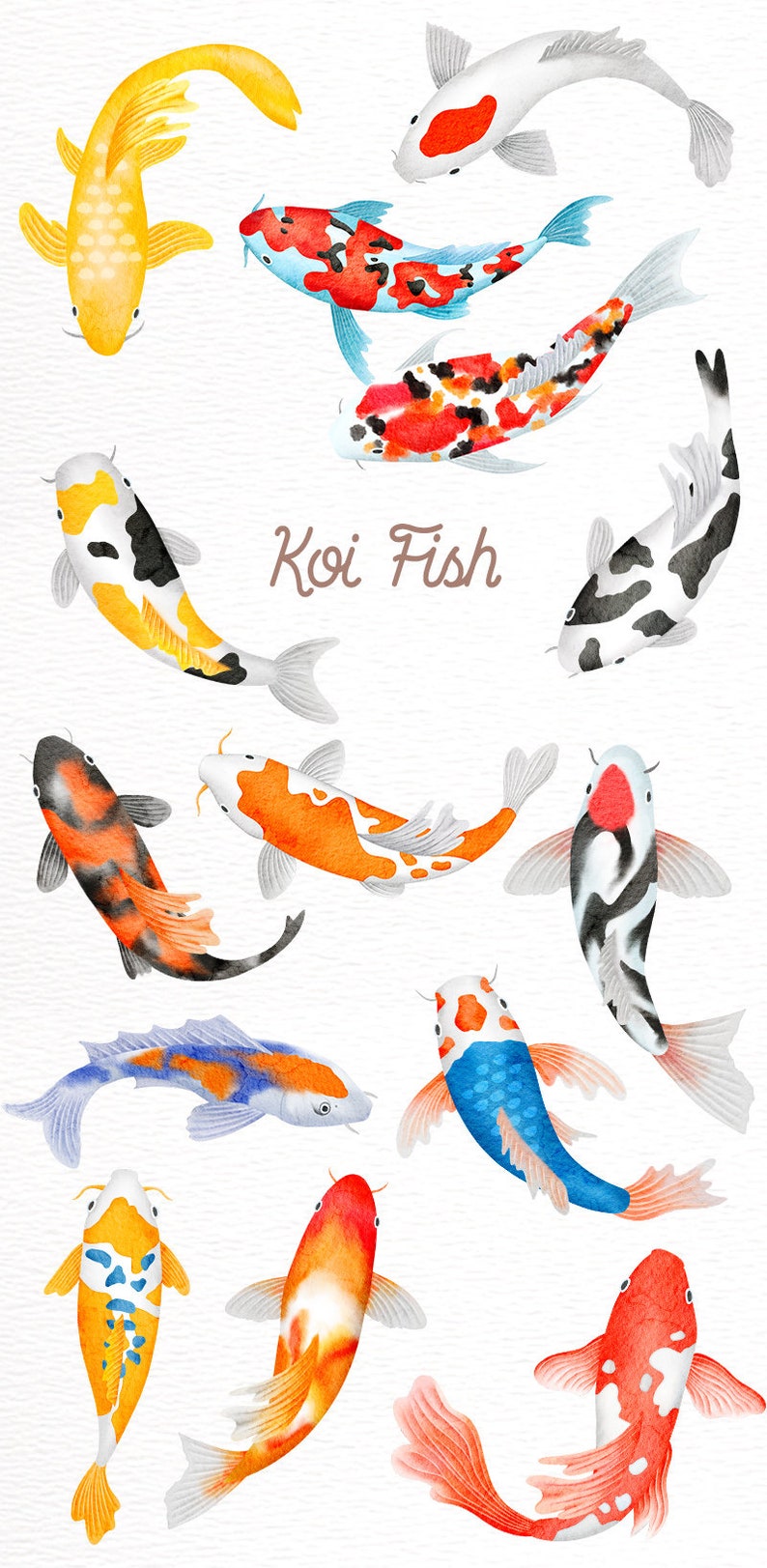 Koi Fish Japanese, Asian Koi Fish Painting Artwork, Colorful Fish in ...
