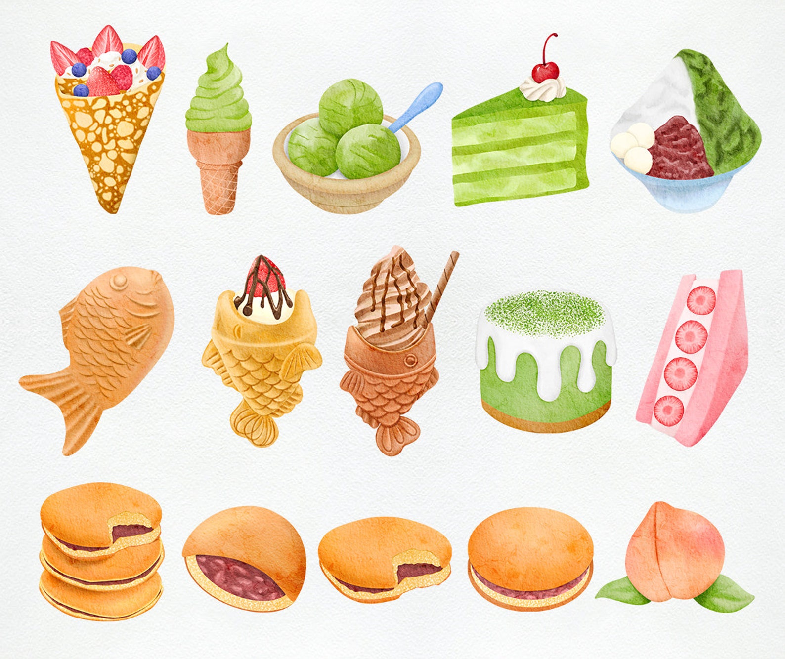 Japanese Desserts, Strawberry Mochi, Macha Cake, Dorayaki Red Bean Cake ...