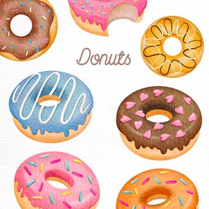 Donuts Clipart, Sweet Bakery Food Clipart, Donut Birthday Party Clip ...