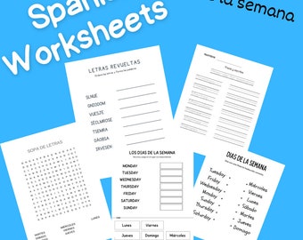 Spanish Days of the Week Tracing Worksheet Spanish Days of the Week ...