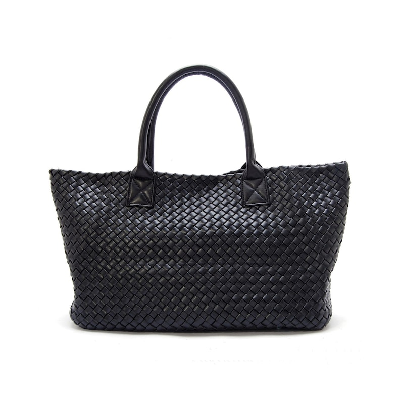 Woven Tote Bag Open Top Black - Etsy