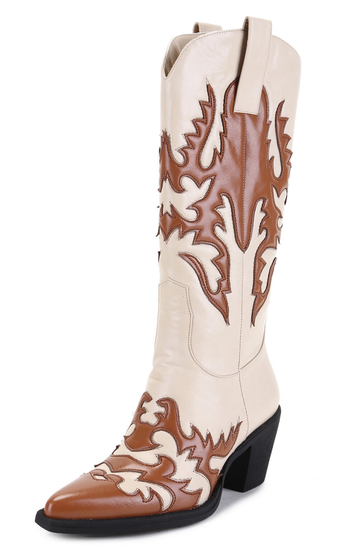 Women's Western Cowboy Knee-high Stich Patterns Pull-on Boots - Etsy
