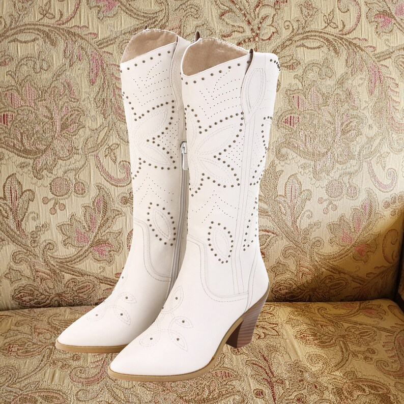 Knee-high Cowboy Western Rider Boots Stich and Studded Patterns for ...