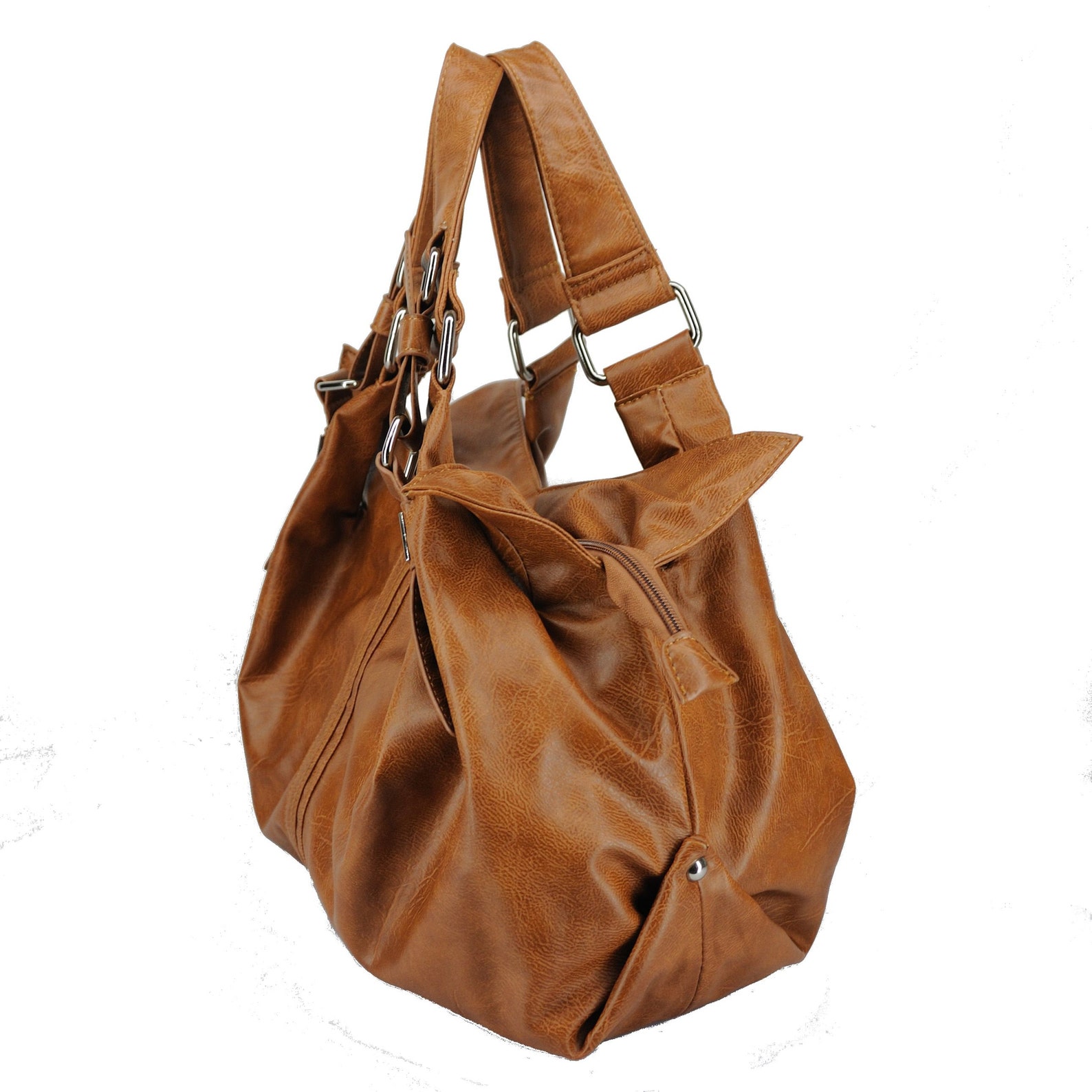 Slouchy Faux Leather Hobo Bag Brown - Etsy