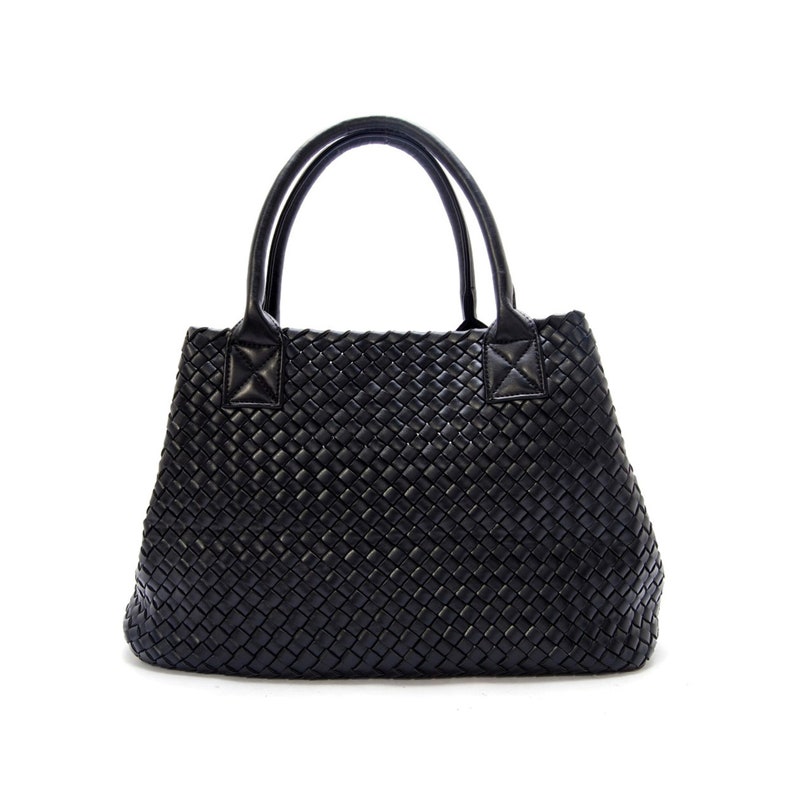 Woven Tote Bag Open Top Black - Etsy