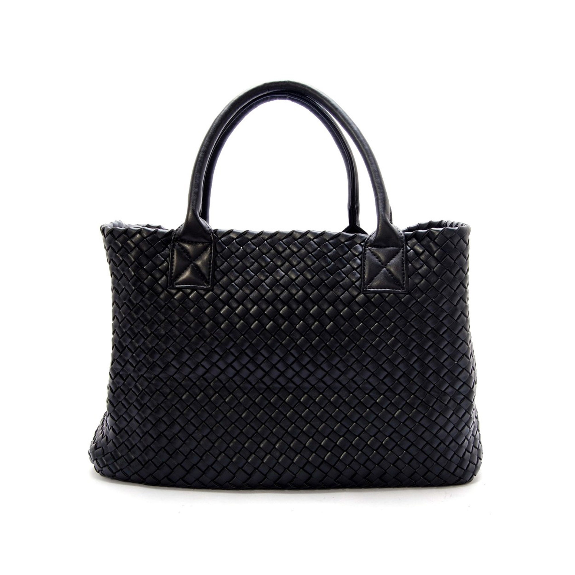 Woven Tote Bag Open Top Black - Etsy