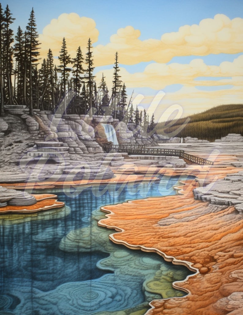 Yellowstone National Park | Landscape | Nature | 8.5 Inch X 11 Inch ...