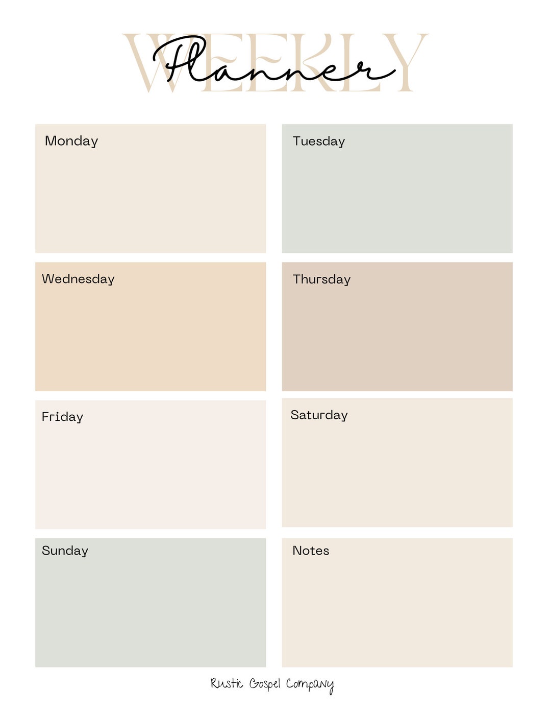 Boho Weekly Planner Digital Printable Template - Etsy