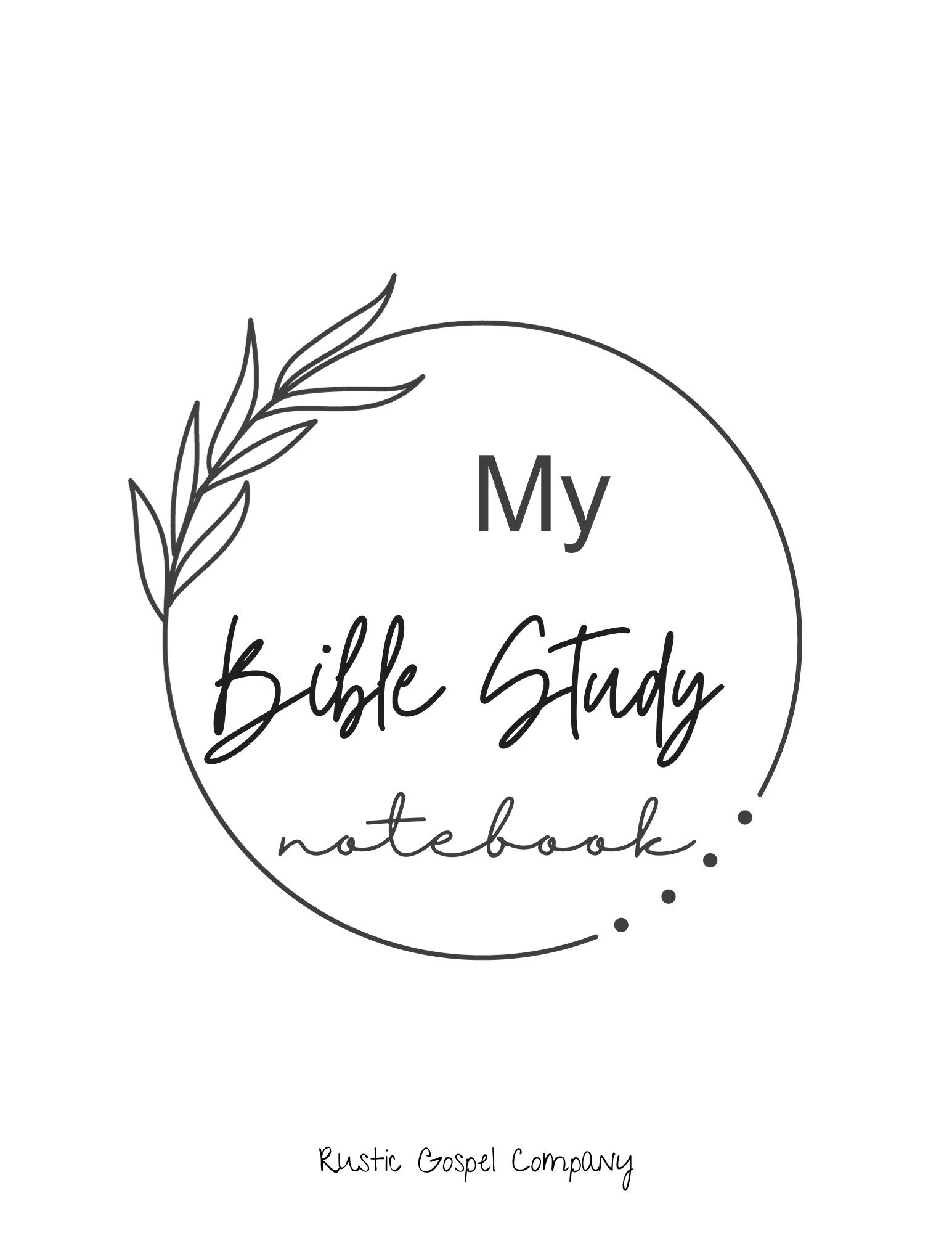 Simple Black & White My Bible Study Notebook Digital - Etsy