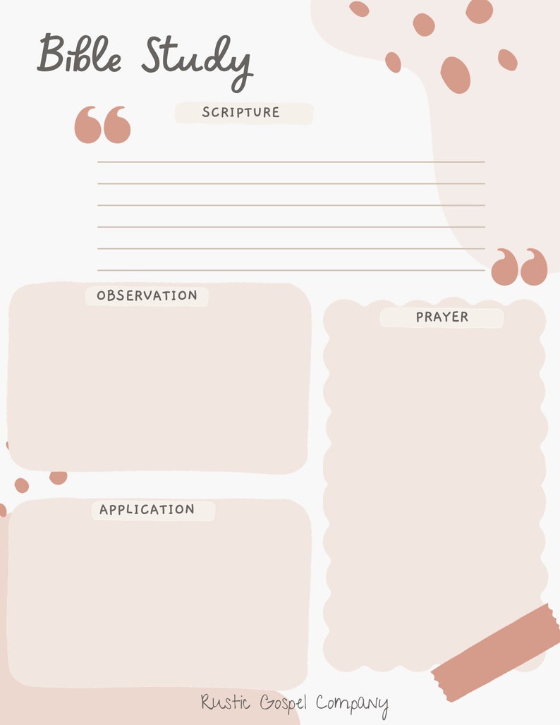 Bible Study (notes) Digital Printable - Etsy