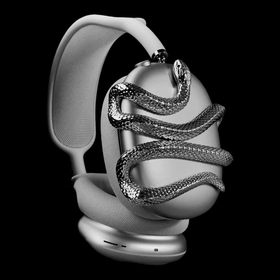 3D Printed Snake Airpods Max Attachments: Cyberpunk Headphone Cover - Etsy
