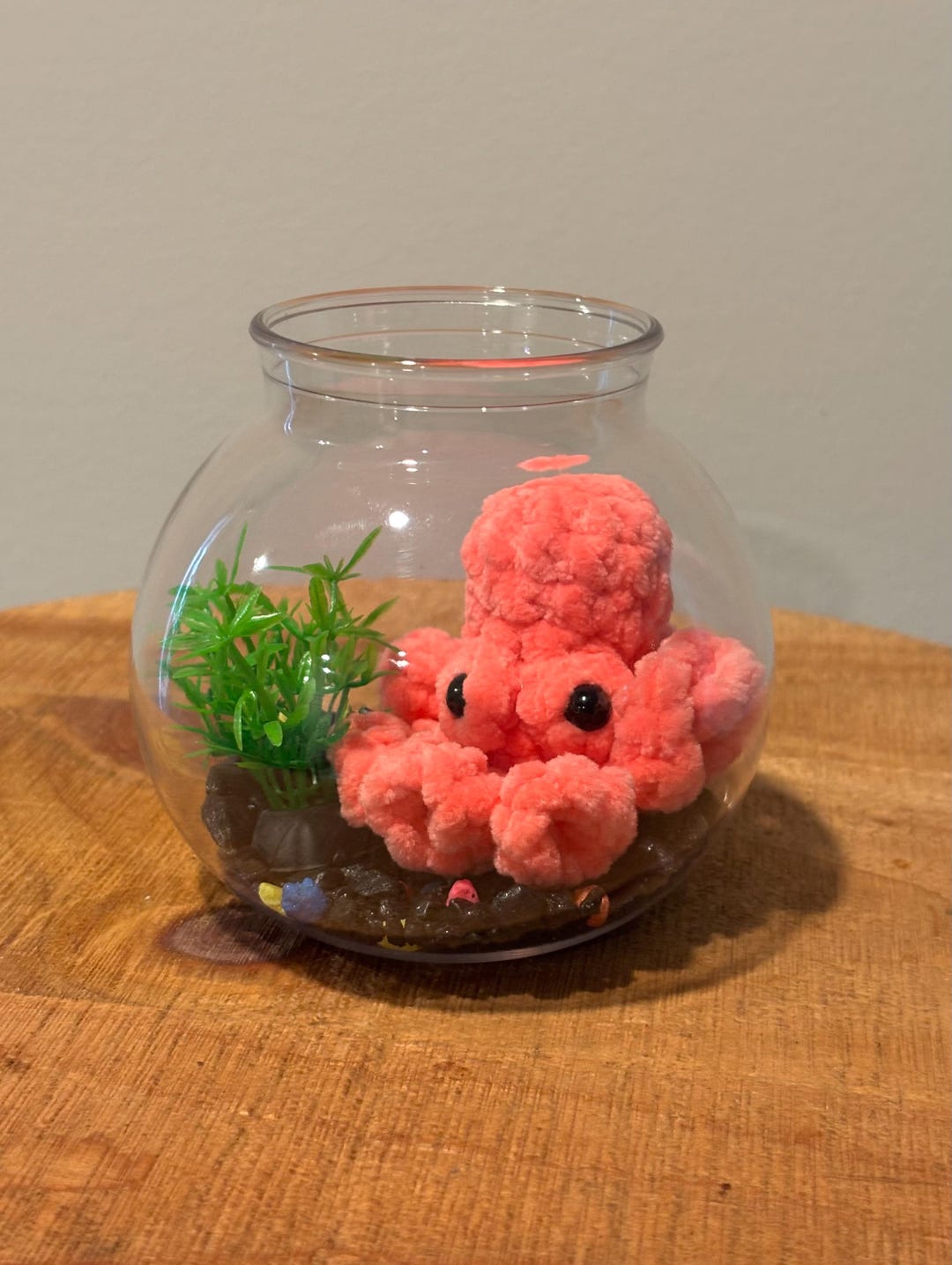 Mini Stress Free Pet Octopus, Handmade Crochet Octo in a Bowl, No Water ...