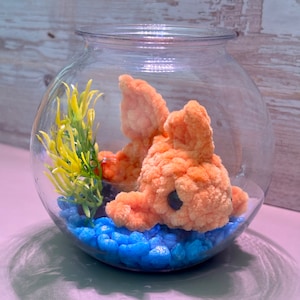 Mini Stress Free Pet Goldfish, Handmade Crochet Fish in a Bowl, No ...