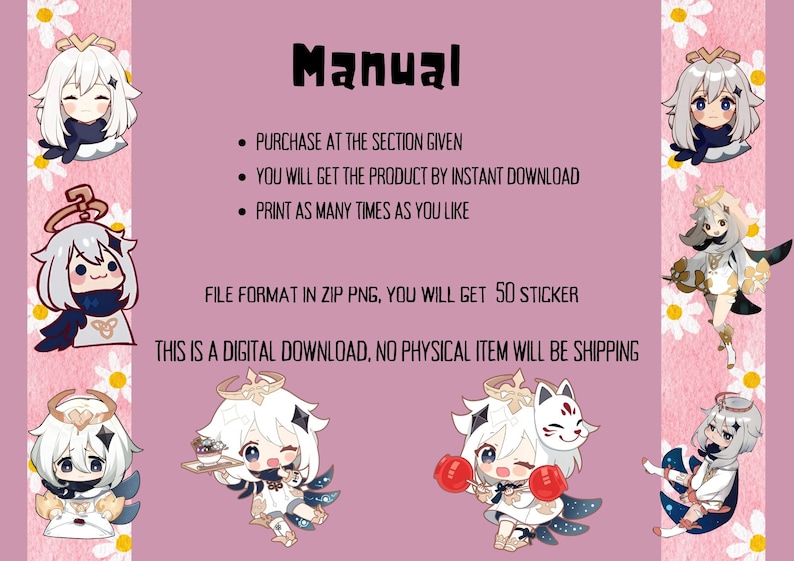 Anime Stickers Png Pack, Genshin Impact paimon, Gamer, Discord, Cute ...