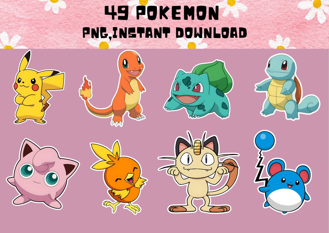 Pokemon Stickers, Pokemon PNG, Anime Stickers, Anime Sticker Set, Anime ...