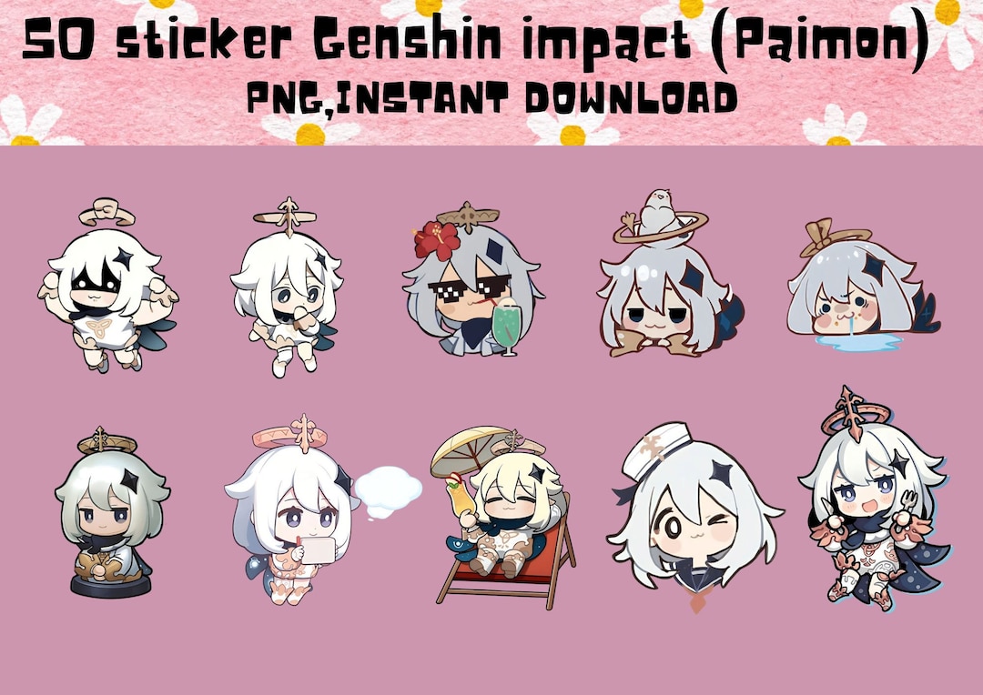 Anime Stickers Png Pack, Genshin Impact paimon, Gamer, Discord, Cute ...