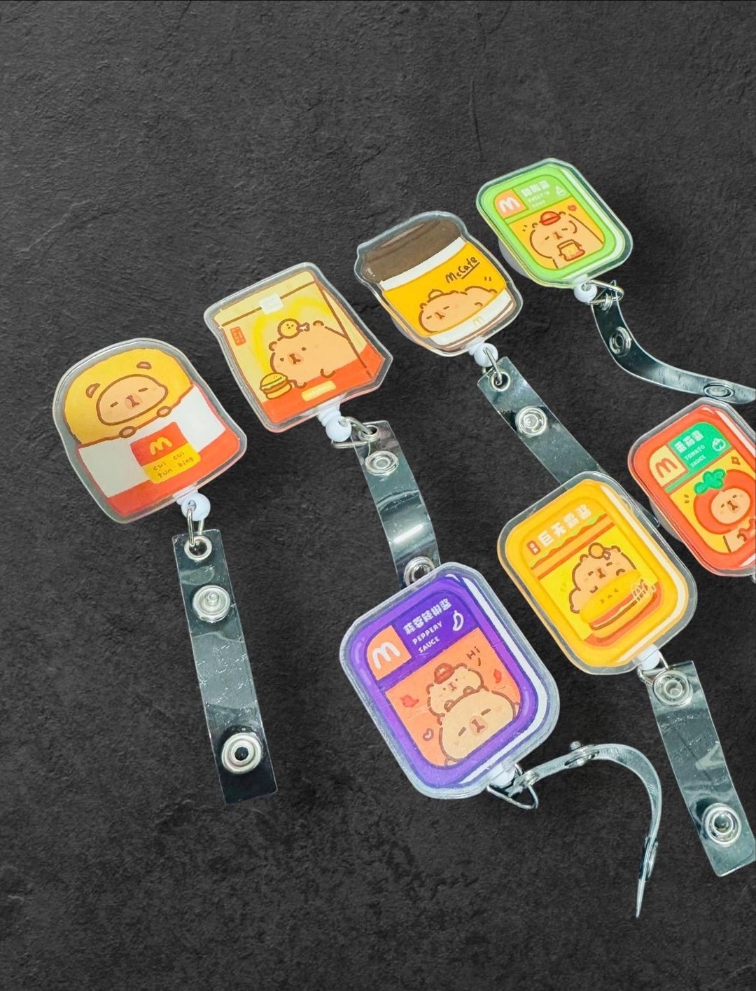 Capybara Badge Reel, Capybara ID Badge, Capybara Lanyard, Cartoon Card ...