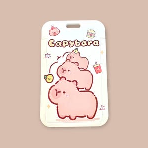 Kawaii Capybara Card Sleeves, Cute ID Badge, Cute Card Holder, Cartoon ...