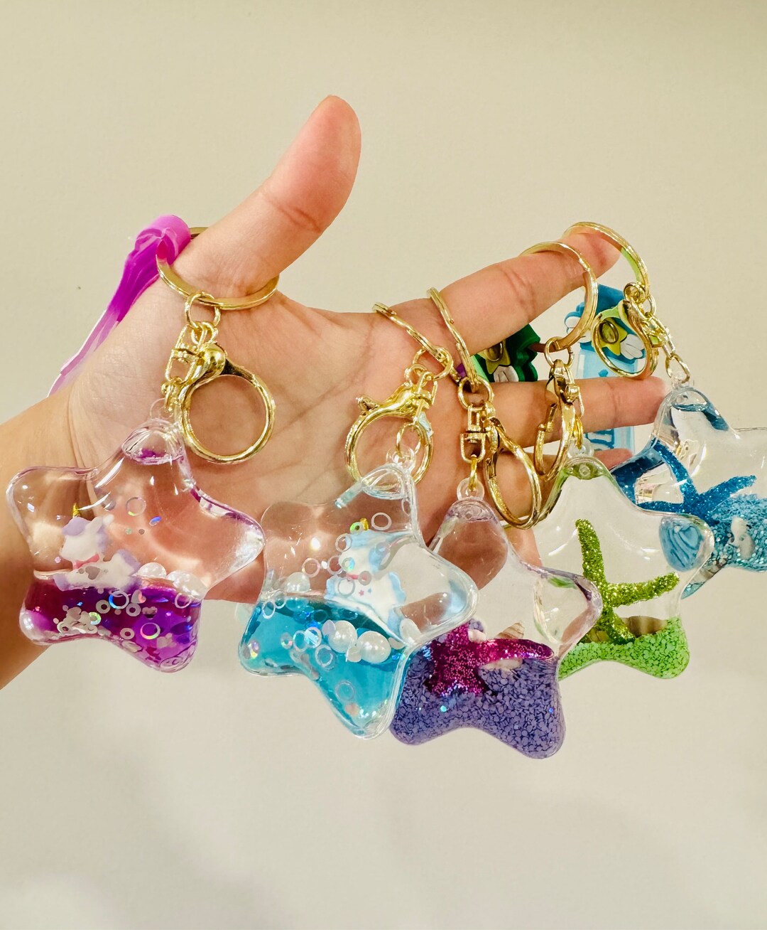 Kawaii Liquid Keychain, Star Shaker Keychain, Fidget Toy for Kids ...