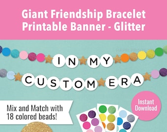 In My Birthday Era Banner Printable, Giant Friendship Bracelet Banner ...