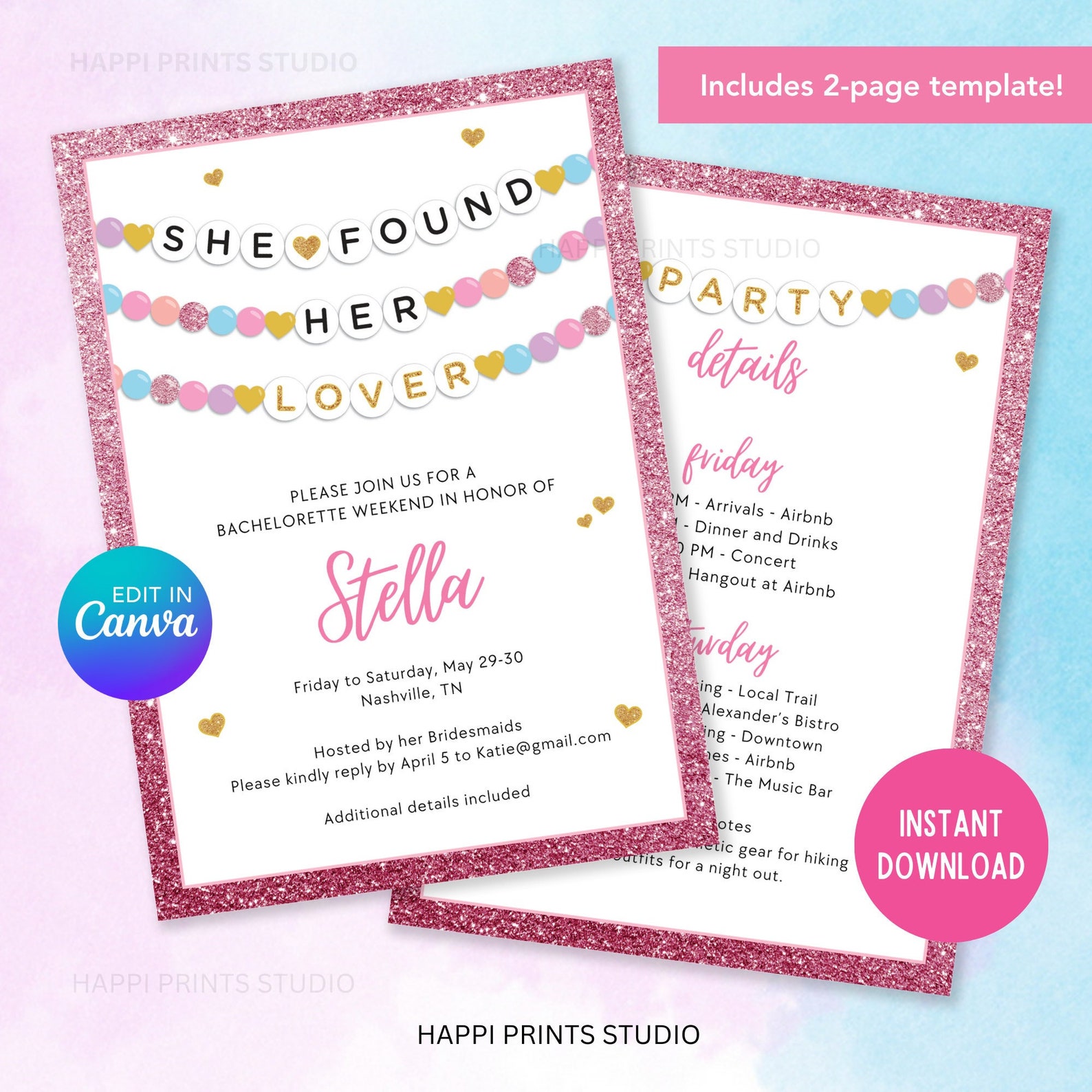 Editable She Found Her Lover Invite Printable, Lover Bachelorette ...