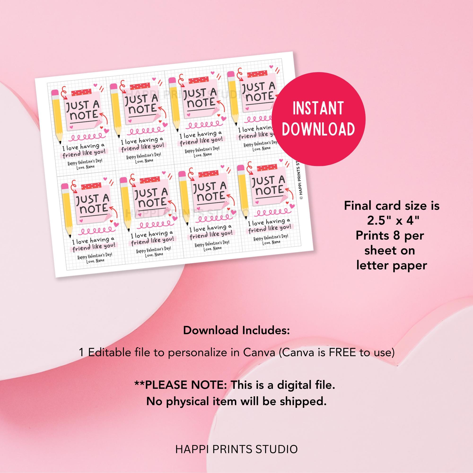 Editable Pencil Valentine Printable Gift Tag, Valentine Classroom ...