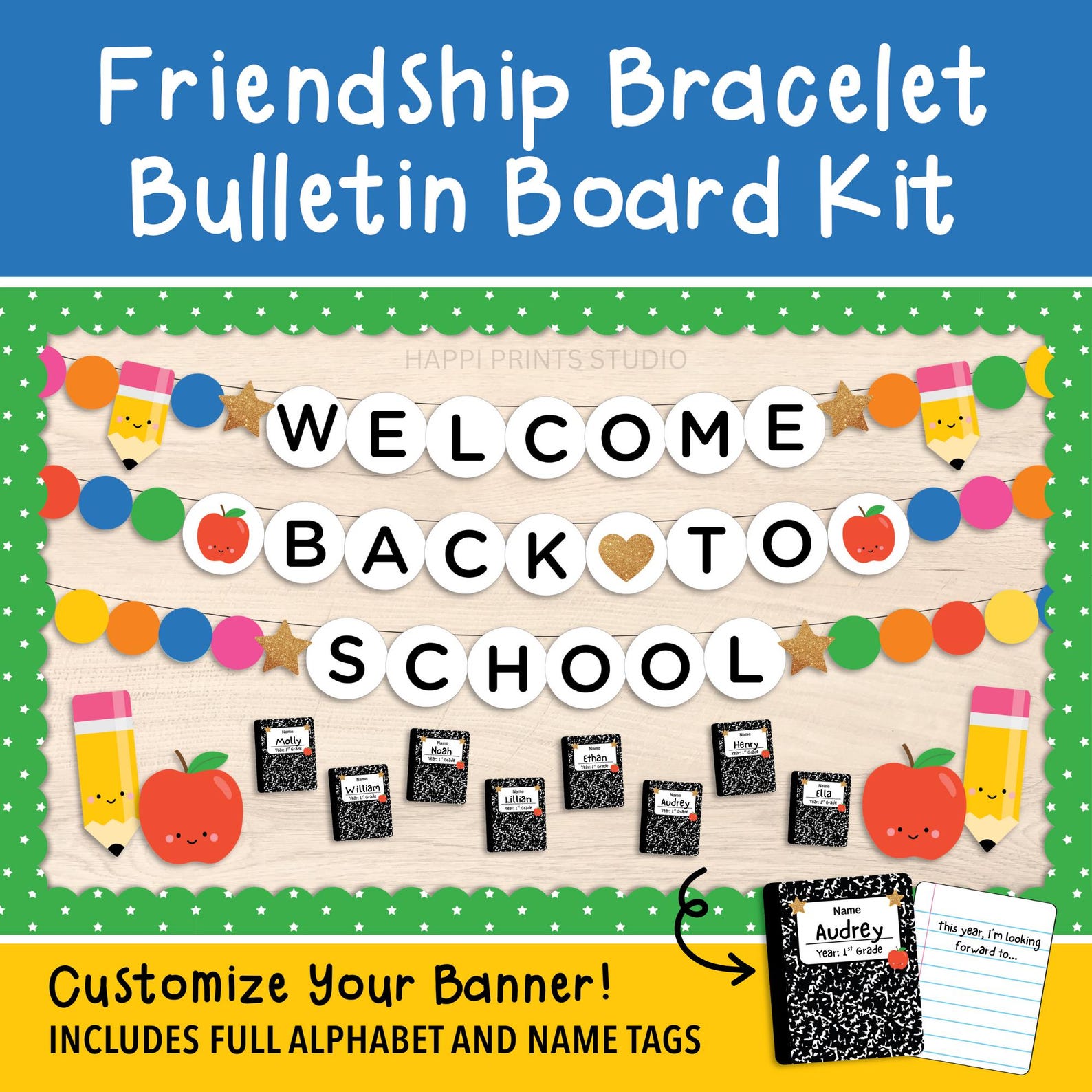Friendship Bracelet Bulletin Board Kit, Welcome Back to School Bulletin ...