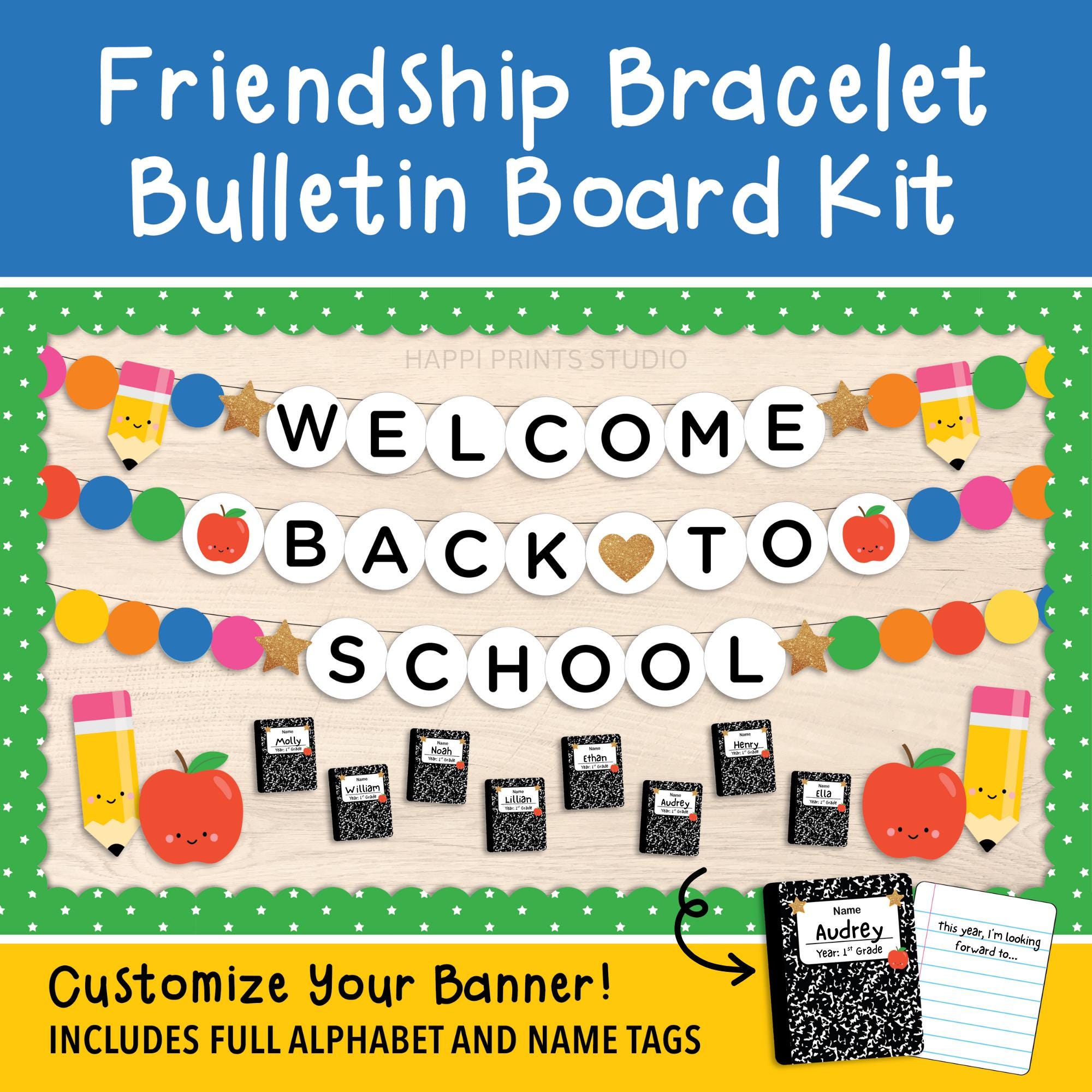 Friendship Bracelet Bulletin Board Kit, Welcome Back to School Bulletin ...