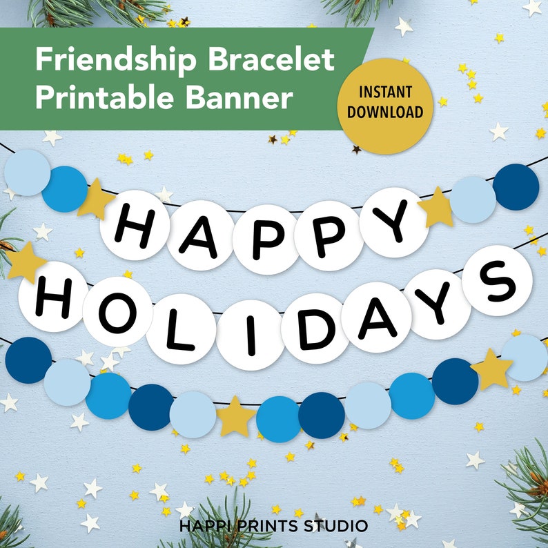 Happy Holidays Friendship Bracelet Banner, Giant Friendship Bracelet ...
