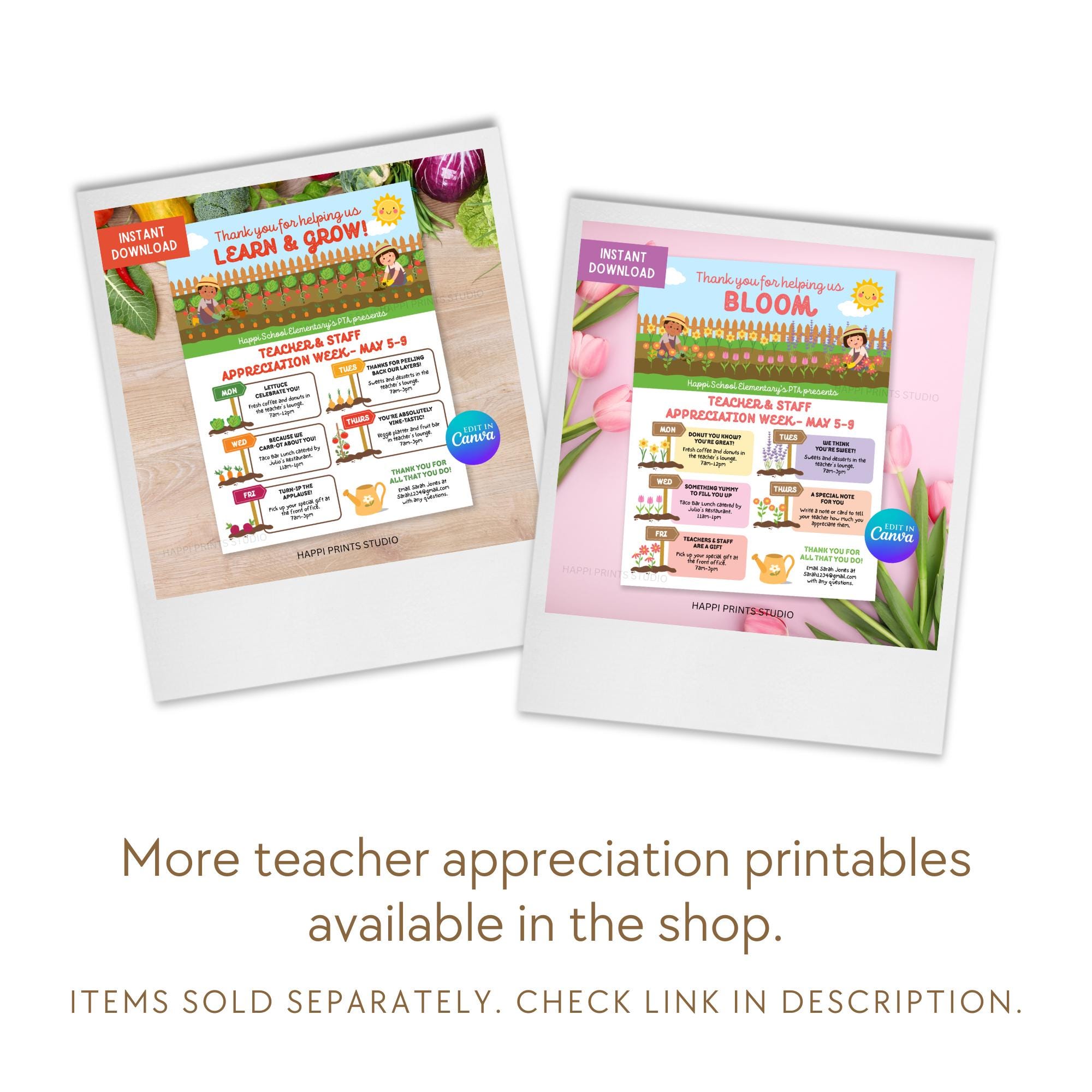 Thank You for Helping Us Bloom Spring Garden Theme Teacher and Staff ...