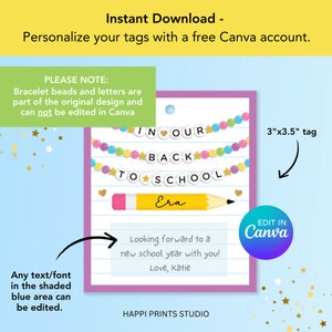 In Our Back to School Era Gift Tag, First Day of School Tag, Editable ...