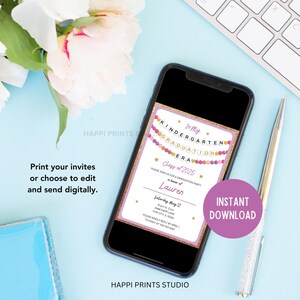 In My Kindergarten Graduation Era Digital Invitation, Editable ...