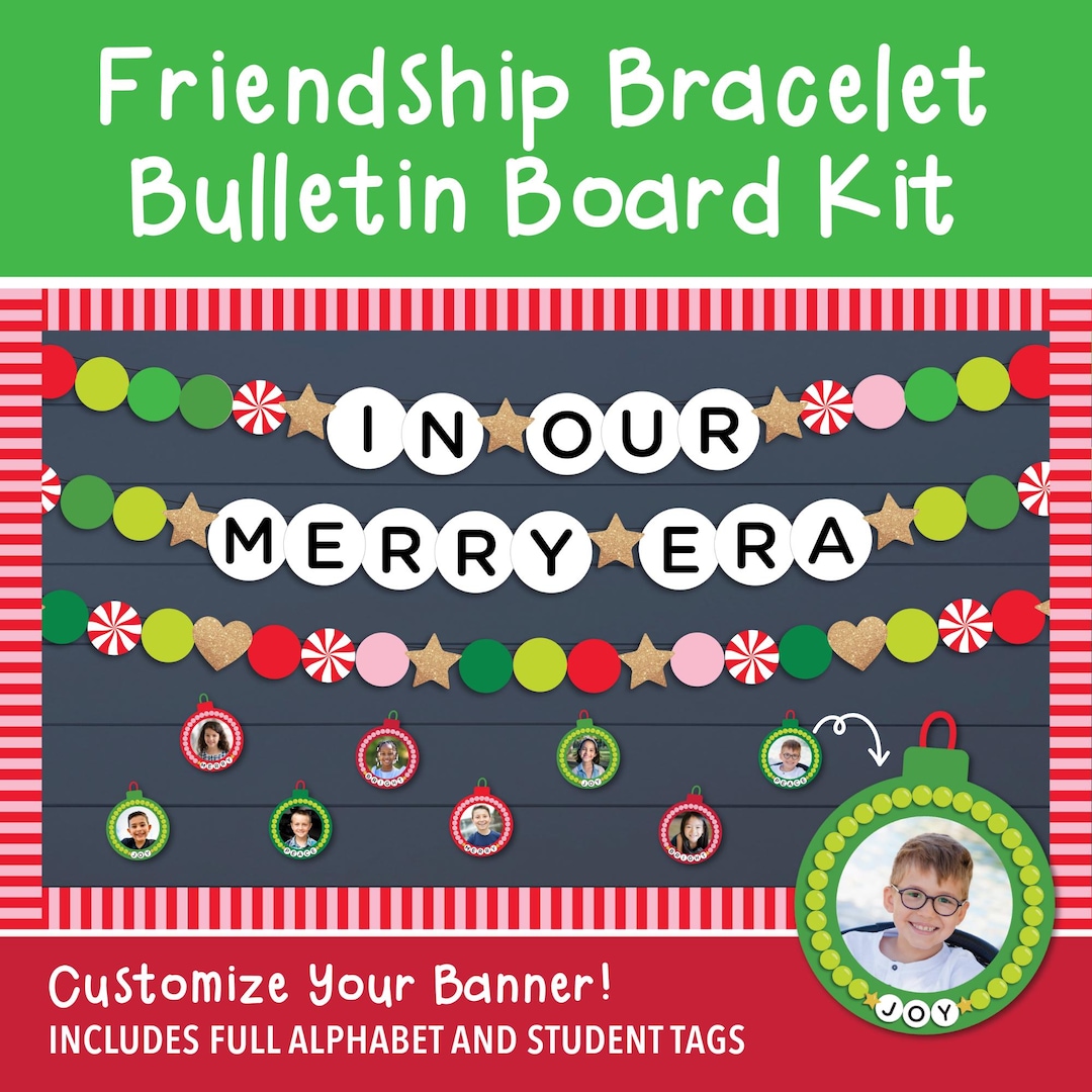 In Our Merry Era Friendship Bracelet Bulletin Board Kit, Christmas Era ...