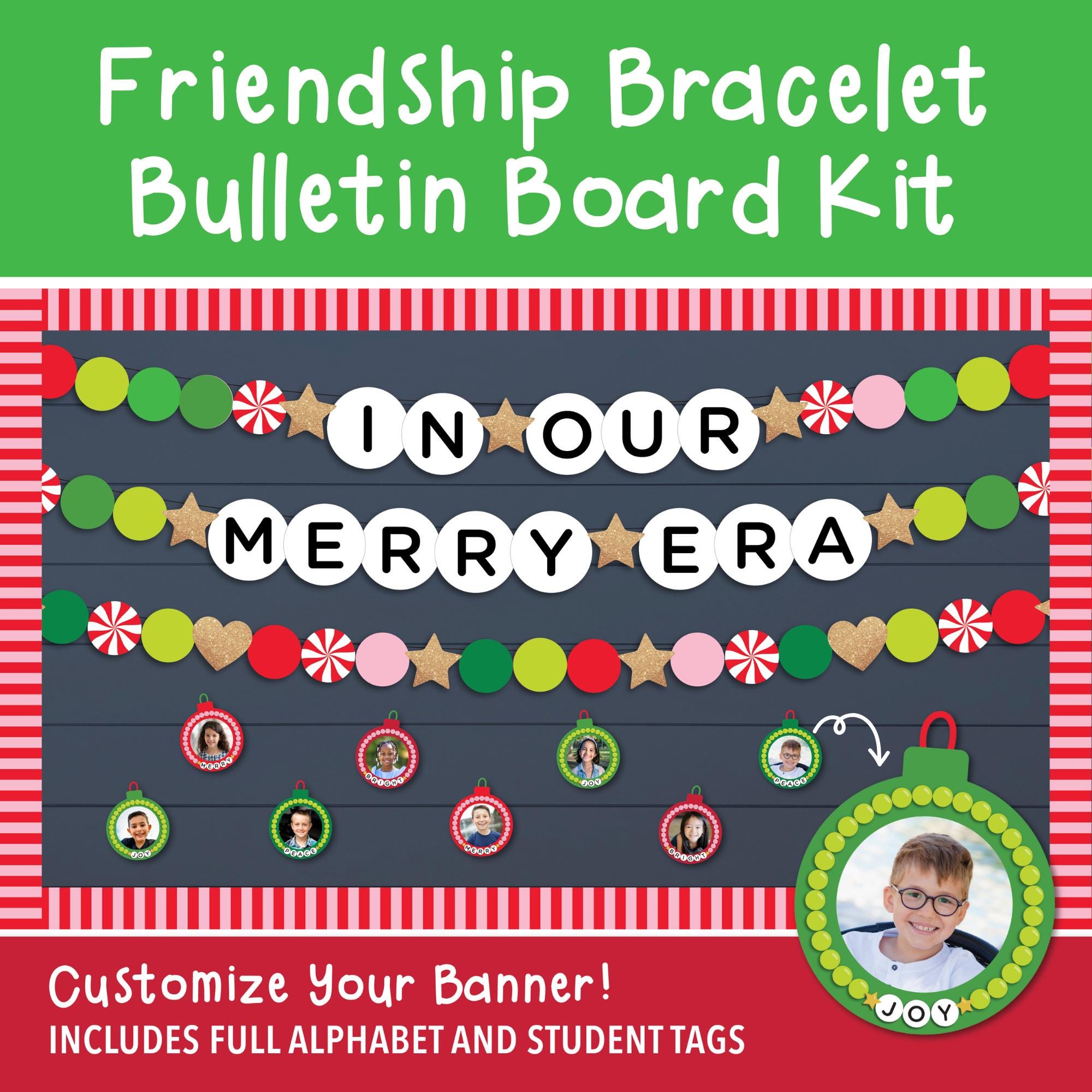 In Our Merry Era Friendship Bracelet Bulletin Board Kit, Christmas Era ...