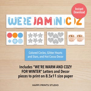 Warm and Cozy Winter Bulletin Board Kit, Mitten Hot Cocoa Winter Photo ...