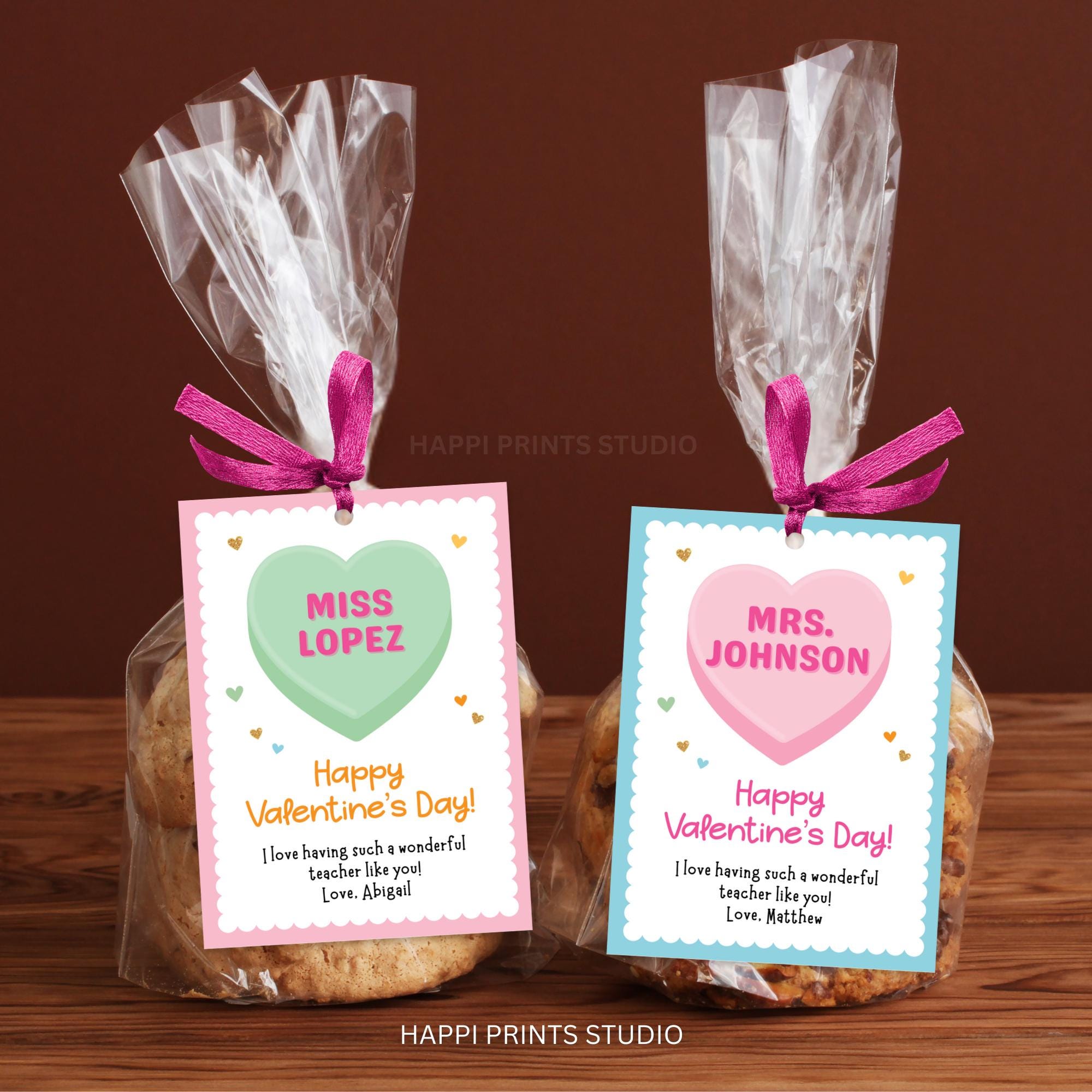 Conversation Heart Candy Valentine Teacher Printable Gift Tag, Teacher ...