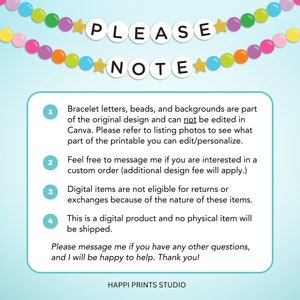 Editable Friendship Bracelet Thank You Tag, Printable Favor Gift Tag ...