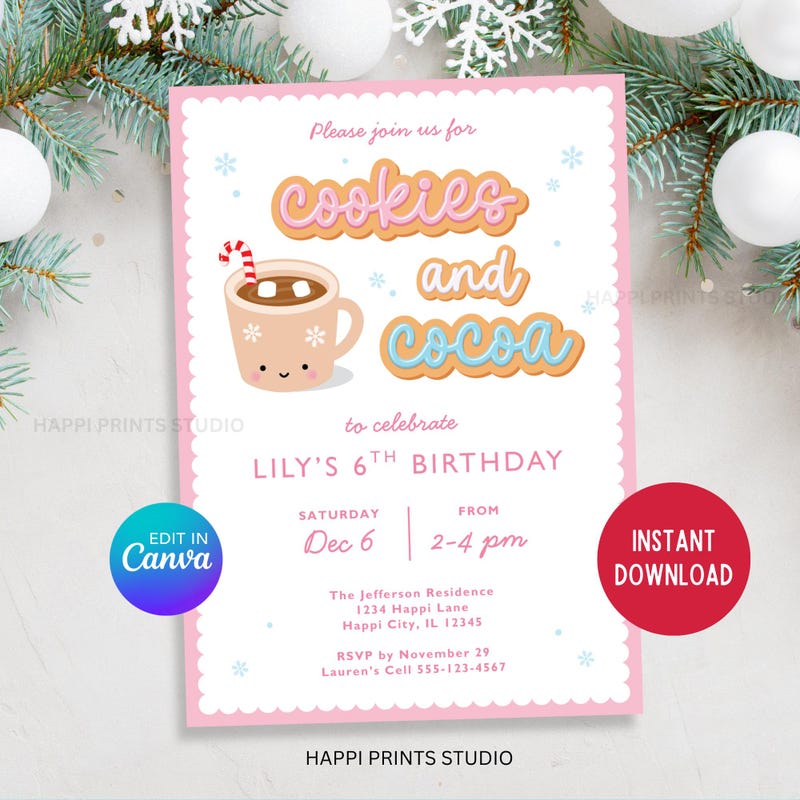 Hot Cocoa Party Invite - Etsy