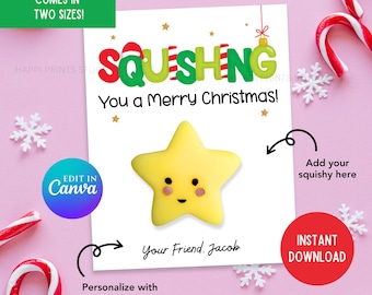 Squishy Christmas Card Template - Etsy