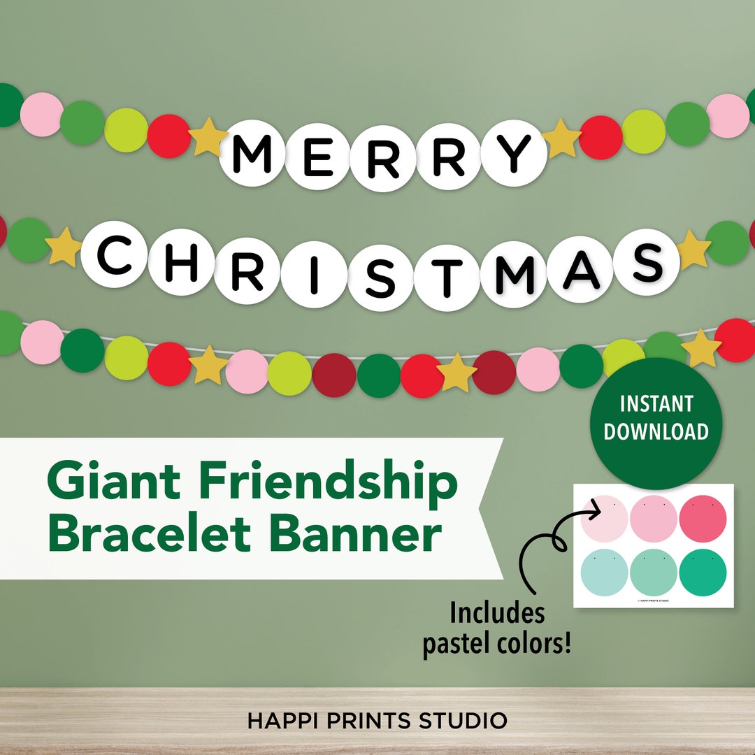Merry Christmas Friendship Bracelet Banner, Friendship Bracelet Garland ...