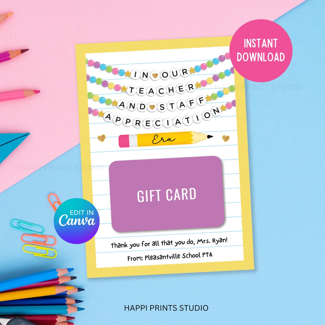 In Our Teacher Appreciation Era Gift Card Holder, Friendship Bracelet ...