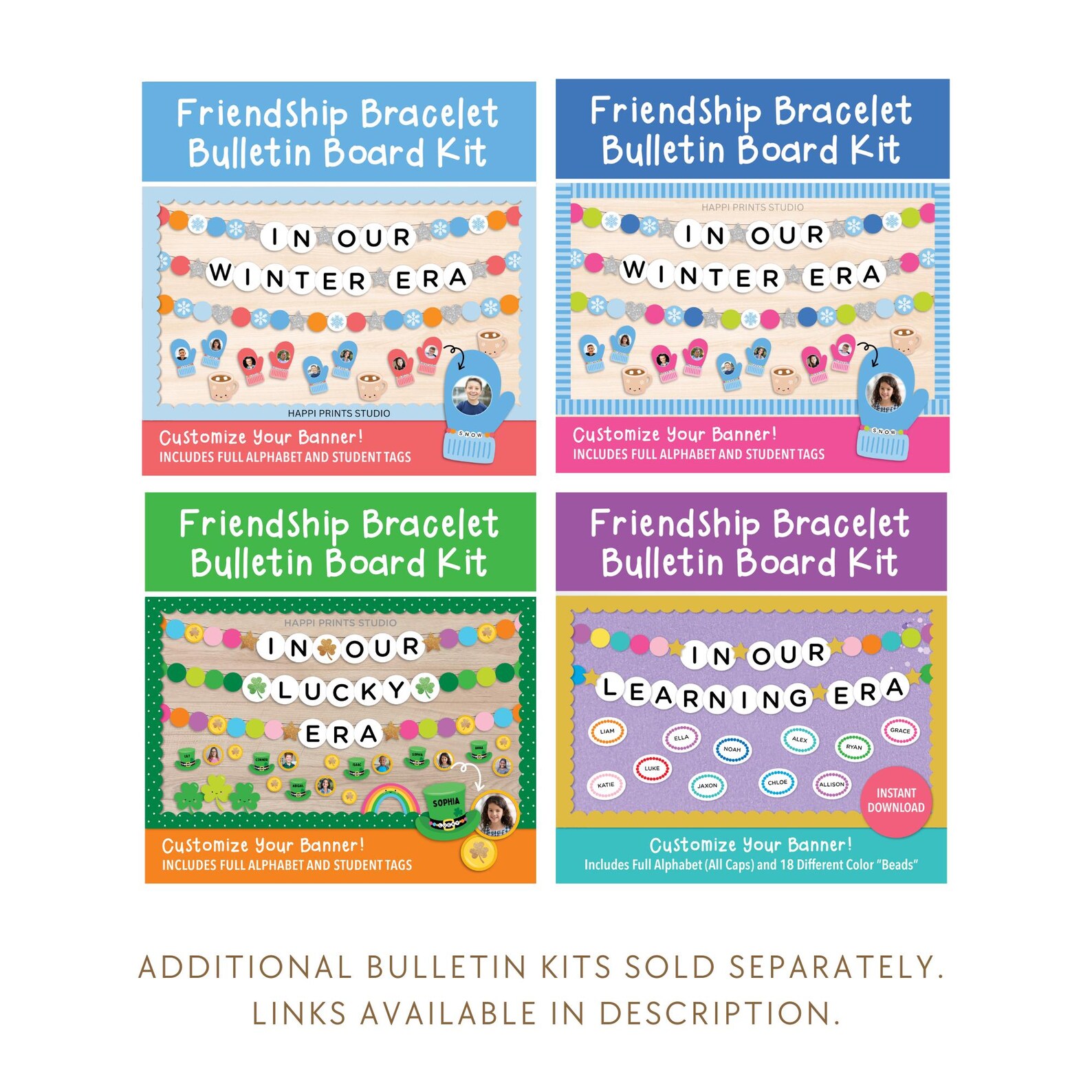 In Our Valentine Era Friendship Bracelet Bulletin Board Kit, Valentine ...