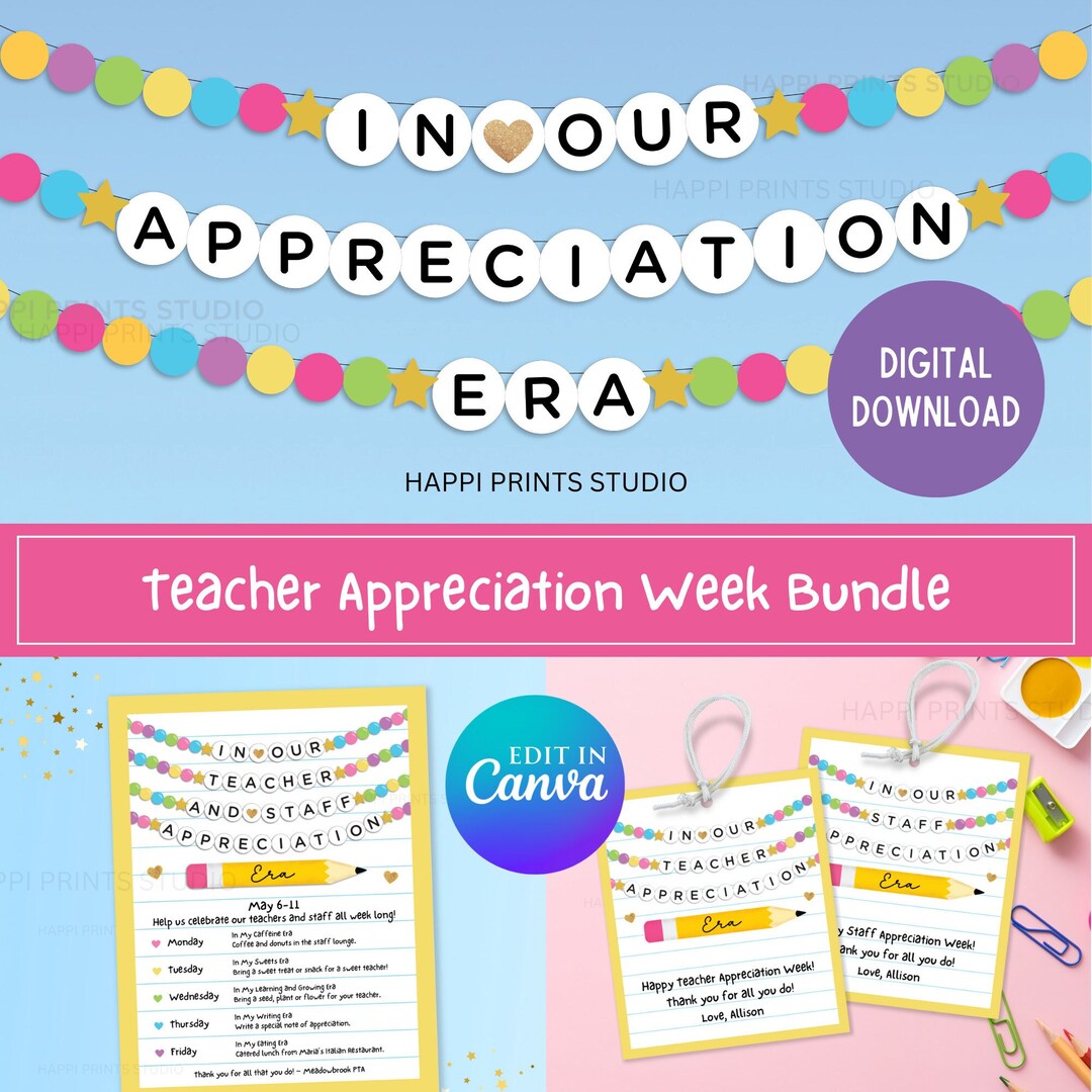 In Our Teacher Appreciation Era Flyer, Printable Teacher Staff ...