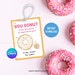 Donut Teacher Appreciation Gift Tag, Donut Gift Tag for School Staff ...