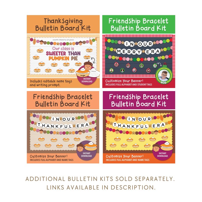 In Our Thankful Era Friendship Bracelet Bulletin Board Kit ...