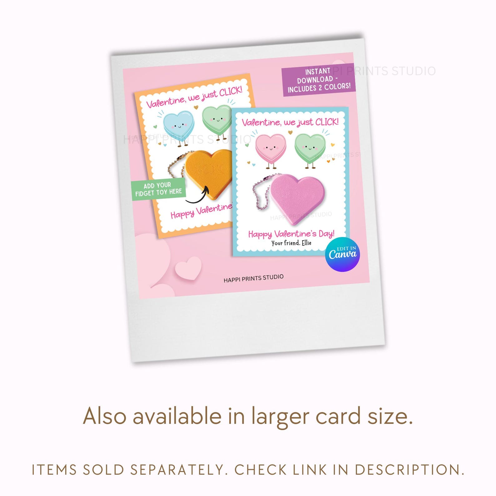 Conversation Heart Clicker Fidget Printable Tag, 3D Printed Fidget ...