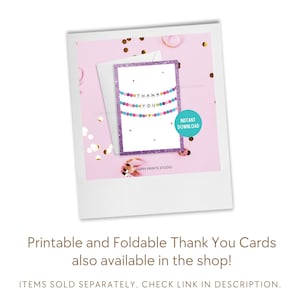 Editable Friendship Bracelet Printable Thank You Card, Thank You Card ...