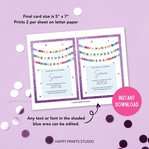 In My Birthday Era Birthday Invitation Printable, Editable Friendship ...