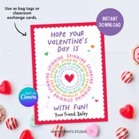 Fidget Spinner Valentine; Printable Valentine; Valentine Fidget Spinner ...