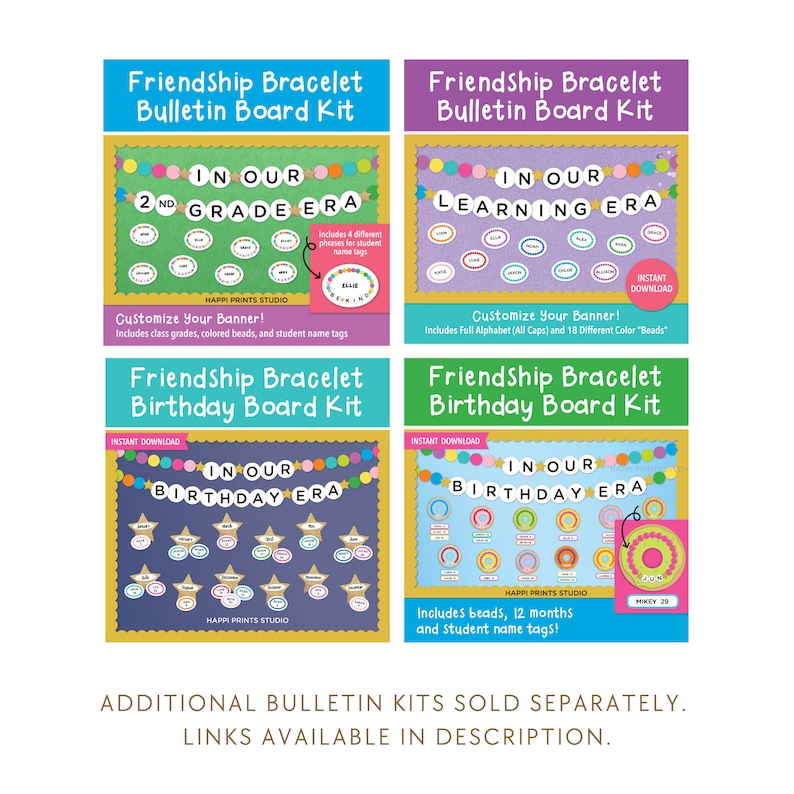 In Our Grade Era Printable Bulletin Board, Friendship Bracelet Bulletin ...